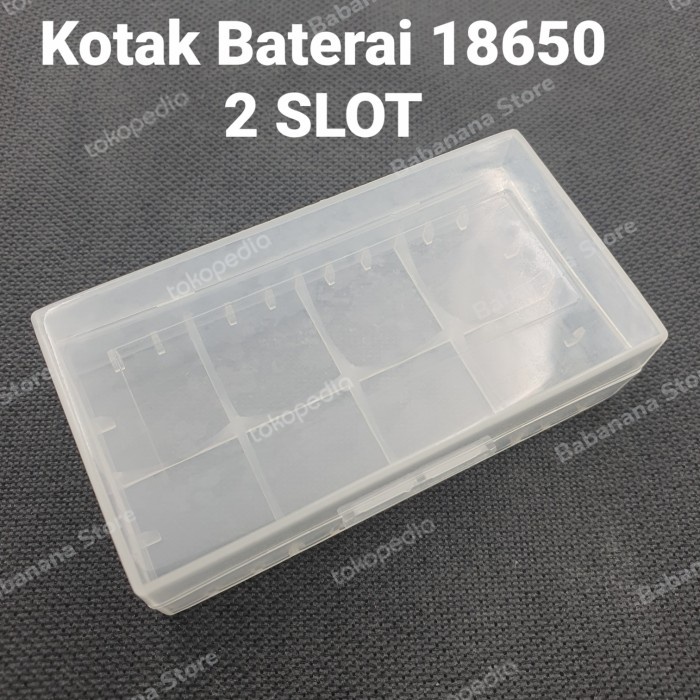 Jual Kotak Baterai 18650 2 slot battery box tempat penyimpanan batere ...