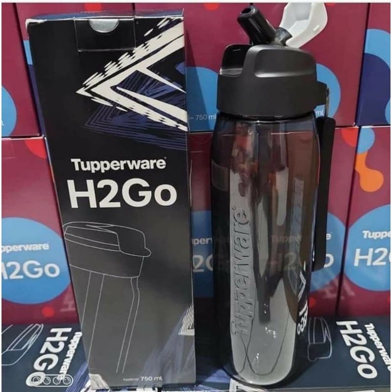 Jual Botol minum new H2GO tupperware 750 ml hitam | Shopee Indonesia