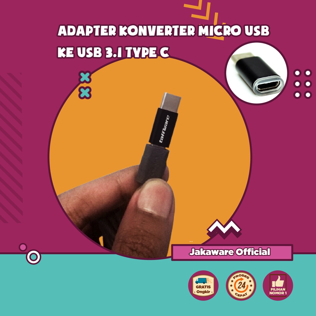 Jual ADAPTER KONVERTER MICRO USB KE USB 3.1 TYPE C BAHAN ALUMUNIUM ...