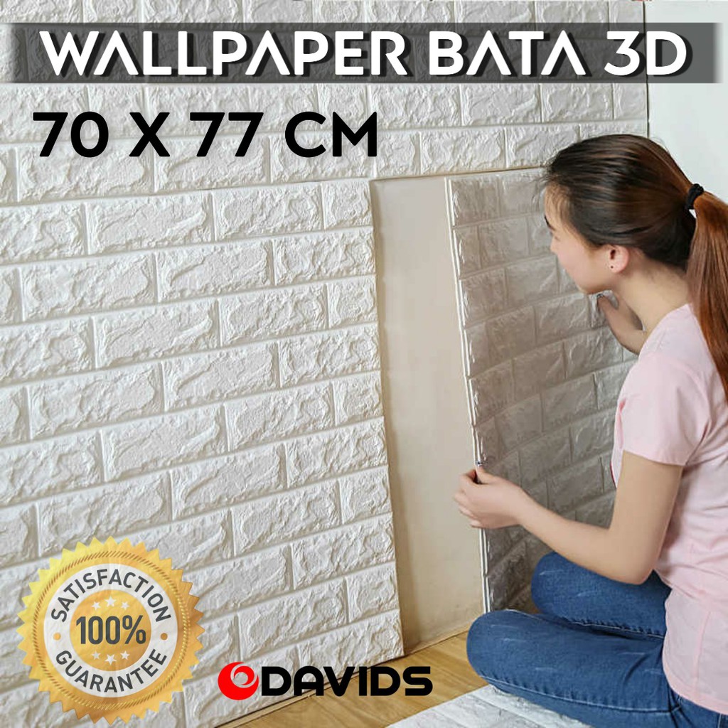 Jual Wallpaper dinding bata putih foam 3D | Shopee Indonesia