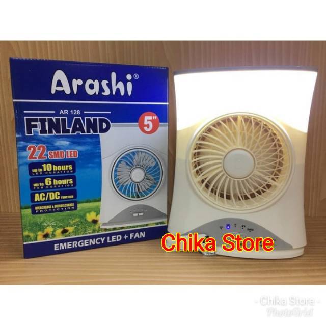 Jual Lampu Led Emergency + Kipas/Fan + Power Bank Arashi AR-128 ...