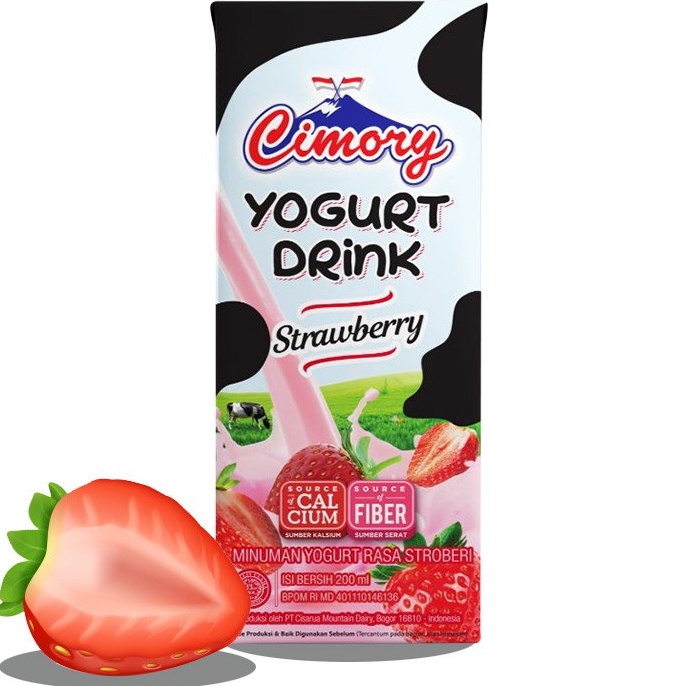 Jual CIMORY UHT YOGURT DRINK STRAWBERRY 200ML | Shopee Indonesia