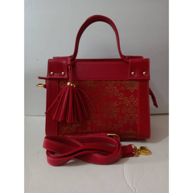 Jual Tas songket khas palembang ayako merah | Shopee Indonesia