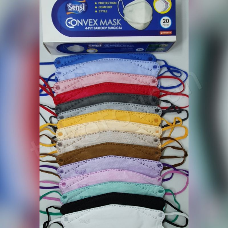 Jual SENSI CONVEX MASK 4 PLY MASKER MEDIS KEMASAN BOX | Shopee Indonesia