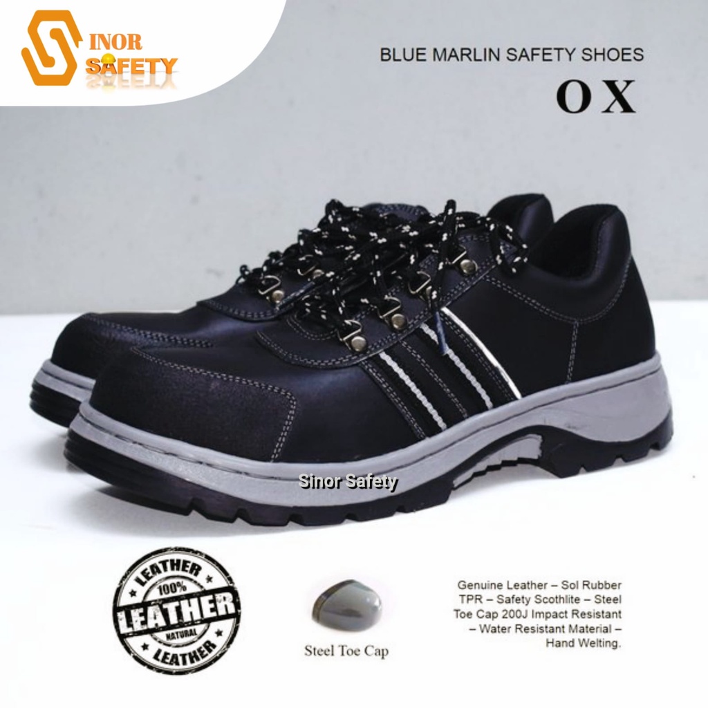 Jual Sepatu Safety SNI Ujung BESI Blue Marlin OX Safety Shoes | Shopee ...