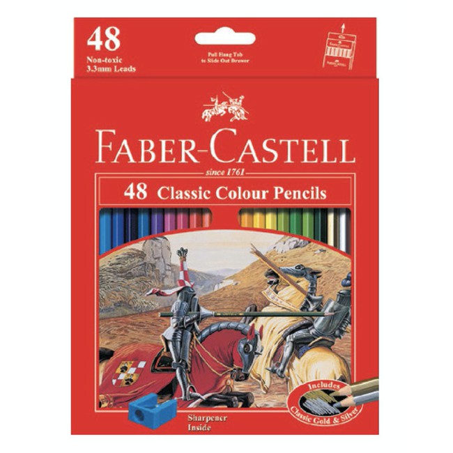 Jual PENSIL WARNA FABER CASTELL 48 CLASSIC PANJANG COLORING PENCIL LONG ...