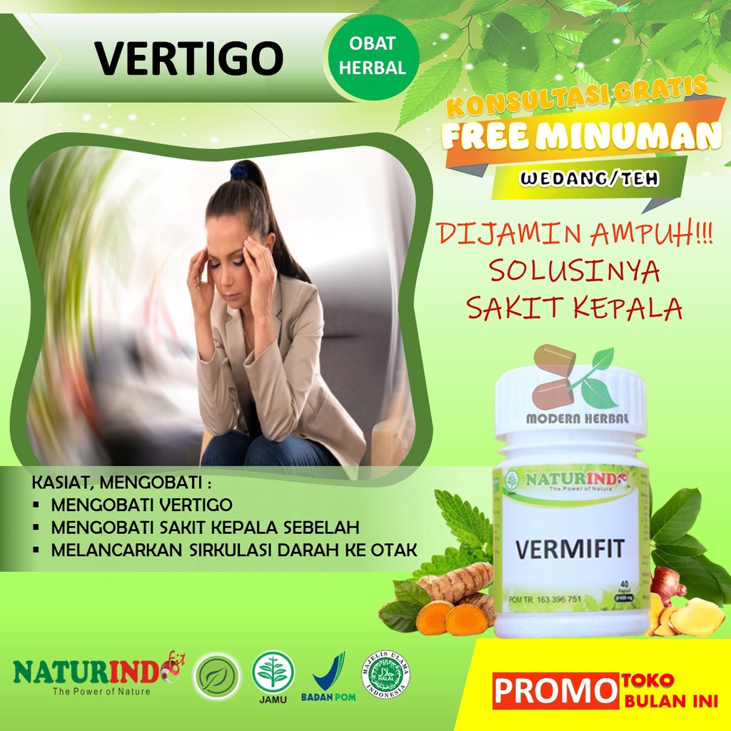 Jual Obat Vertigo Sakit Kepala Menahun Pusing Migrain Sebelah Vermifit ...