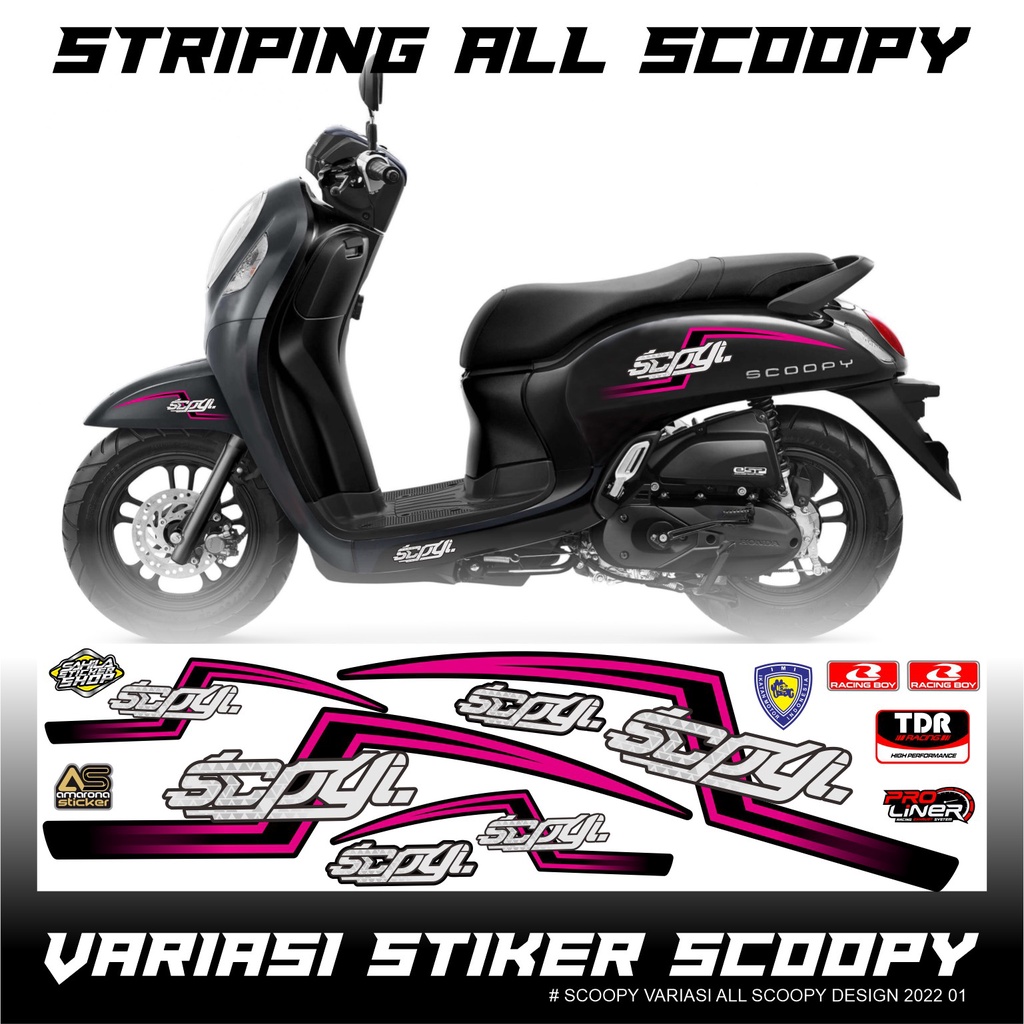 Jual STICKER STRIPING SCOOPY VARIASI ALL SCOOPY DESIGN 2022 01 PINK ...