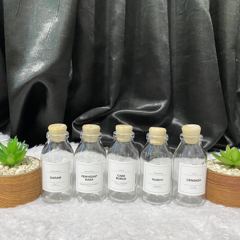 Jual Botol bumbu kaca 100ml free sticker tutup putih dan coklat ...