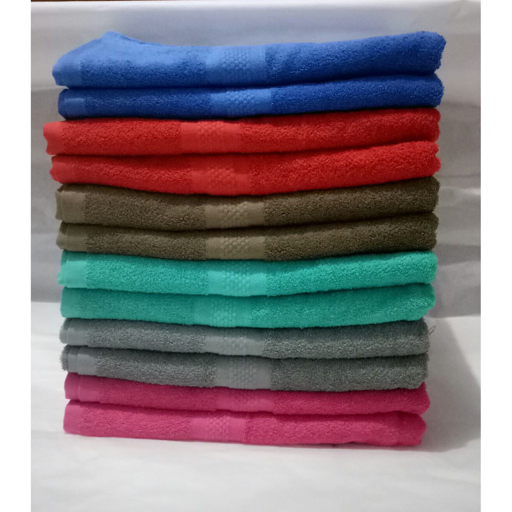 Jual Handuk Mutia/Polos tersedia 6 varian warna ukuran 70 X 140 ...