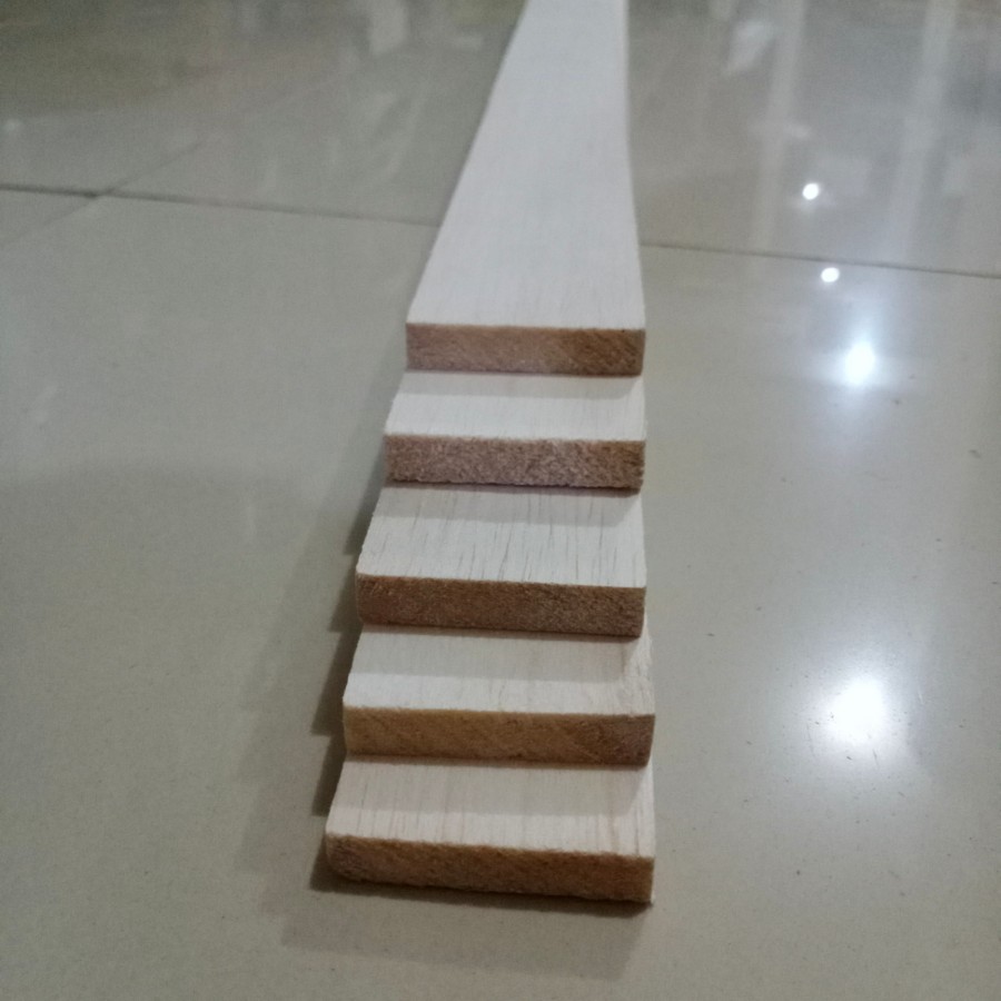 Jual 1x5 Kayu Balsa strip 10mm x 50mm / 5cm kayu maket kayu lis ...
