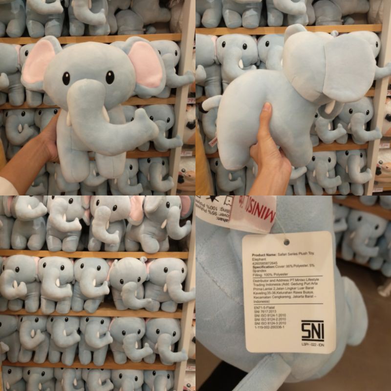Jual safari series plush toy elephant / boneka miniso / boneka gajah ...