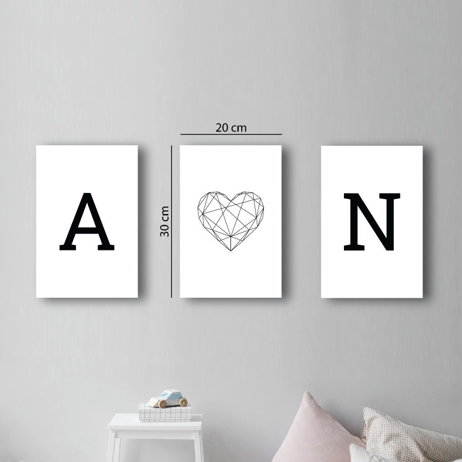 Jual Poster Huruf Abjad Minimalis Poster Kayu MDF Hiasan Dinding Rumah ...