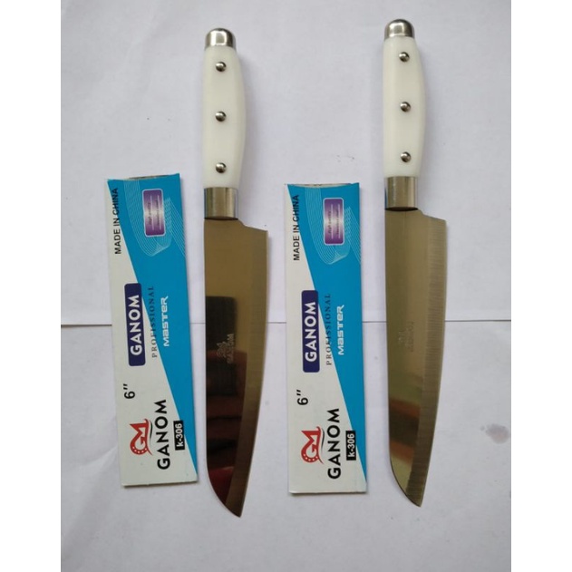 Jual Pisau dapur Ganom stainless steel tebal dan tajam ukuran 6inch ...