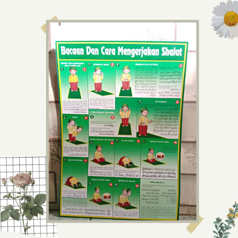 Jual Poster Bacaan dan Tuntunan Sholat / poster murah / poster agama ...