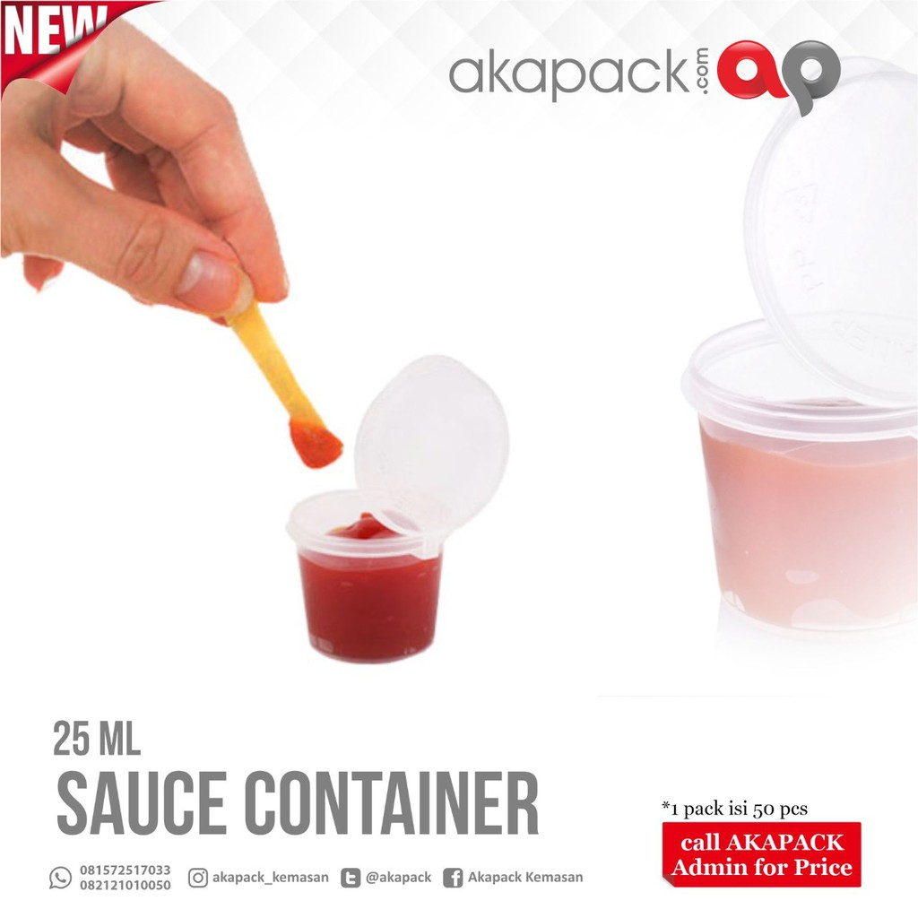 Jual Cup Sauce | sauce container 25ml | Wadah saos dengan tutup 25ml ...