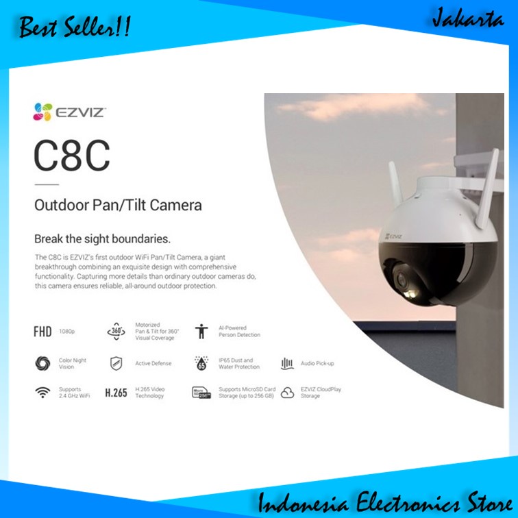 Jual IP Camera CCTV Indoor Wifi Ipcam C8C Pro AI Indoor Outdoor 1080P ...