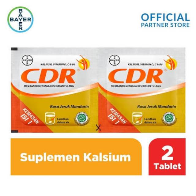 Jual CDR STRIP ISI 2 BUTIR RASA JERUK MANDARIN VITAMIN D VIT C 1000MG ...