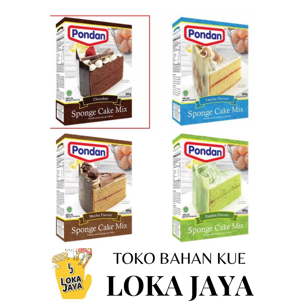 Jual PONDAN SPONGE CAKE INSTANT RASA VANILA, COKLAT, PANDAN, MOCCA ...