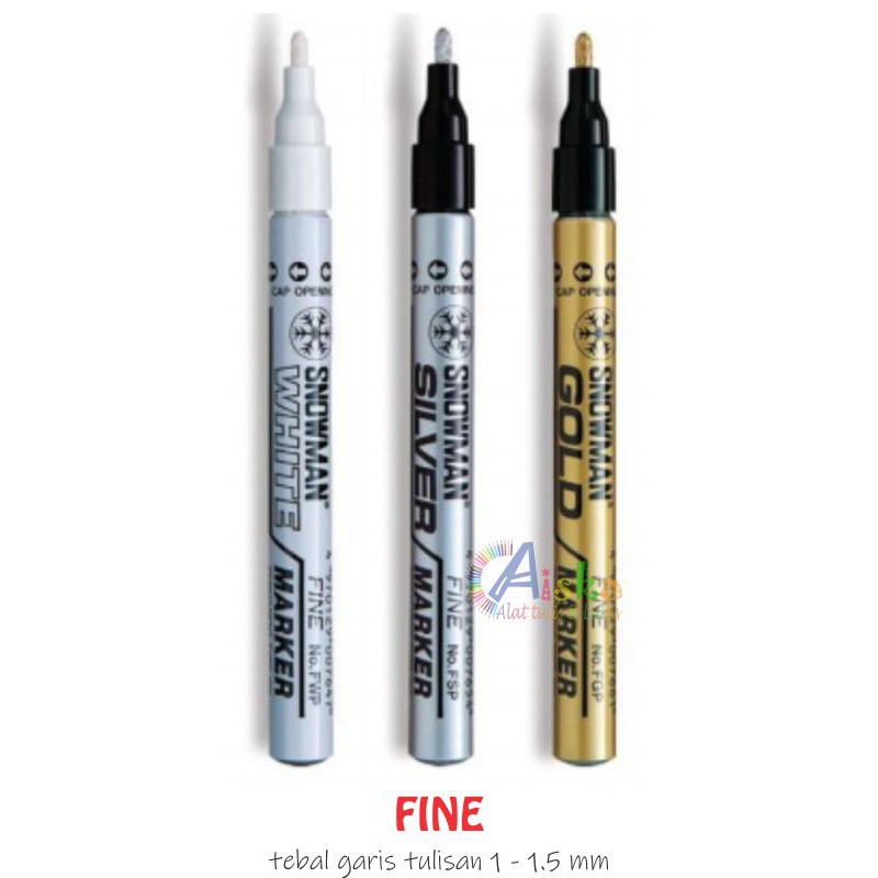 Jual Snowman Permament Marker (Gold, Silver, White) | Shopee Indonesia