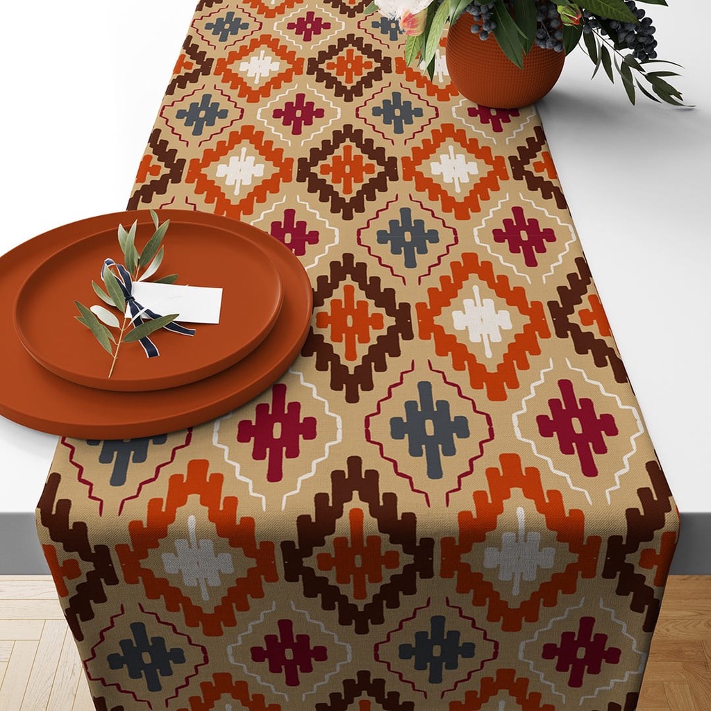 Jual TABLE RUNNER TAPLAK MEJA PRINT MOTIF TENUN 140x40 DAN 230x40 CM ...
