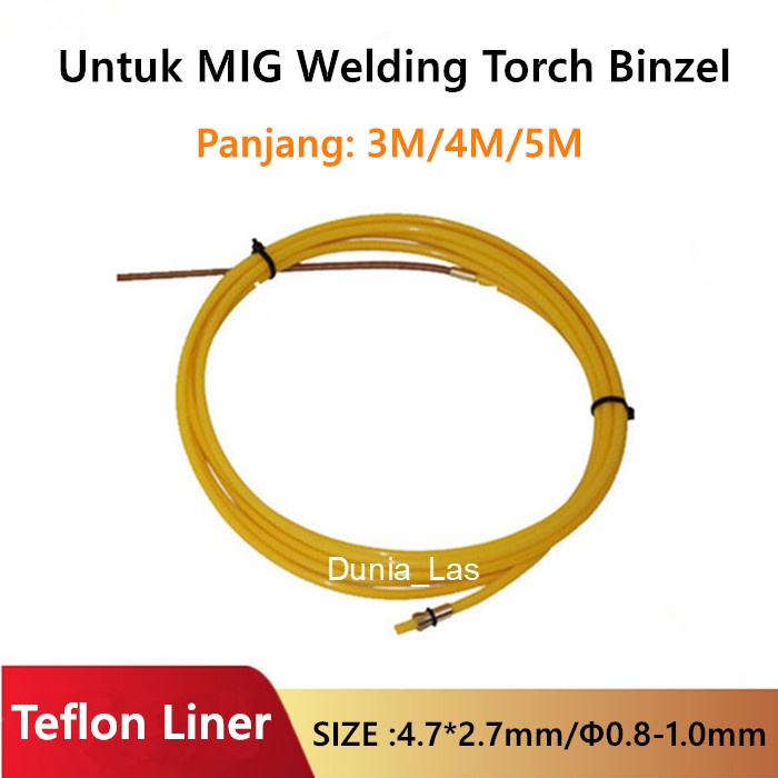 Jual Teflon Conduit Liner MB15 MB24 MB36 MB501D Binzel Mig Aluminium 3M ...