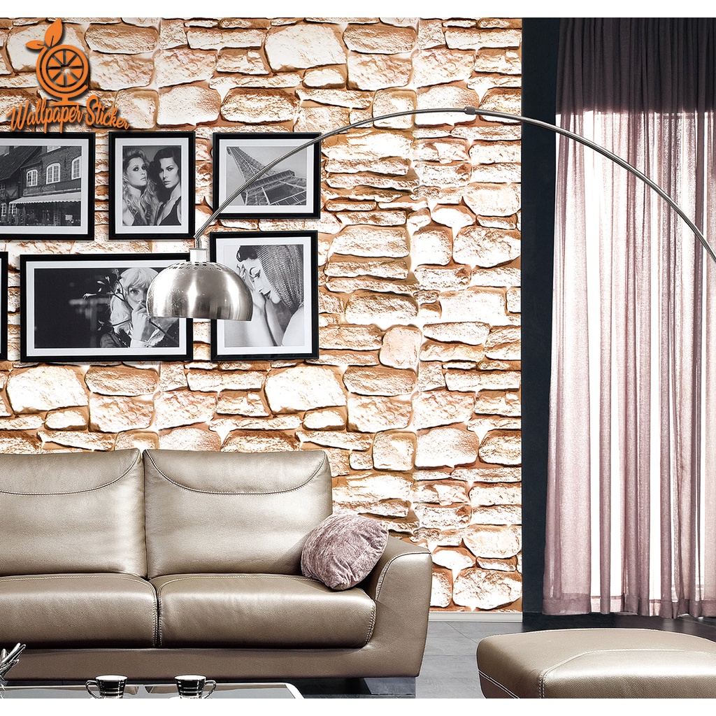 Jual Wallpaper Dinding Motif Batu Bata Sticker Dinding Motif Batu Bata ...
