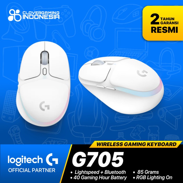 Jual Logitech G705 Aurora Wireless Gaming Mouse Lightspeed Bluetooth G ...