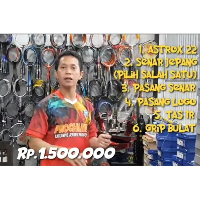 Jual PAKET YONEX ASTROX 22 RAKET BADMINTON ORIGINAL - MATTE BLACK ...