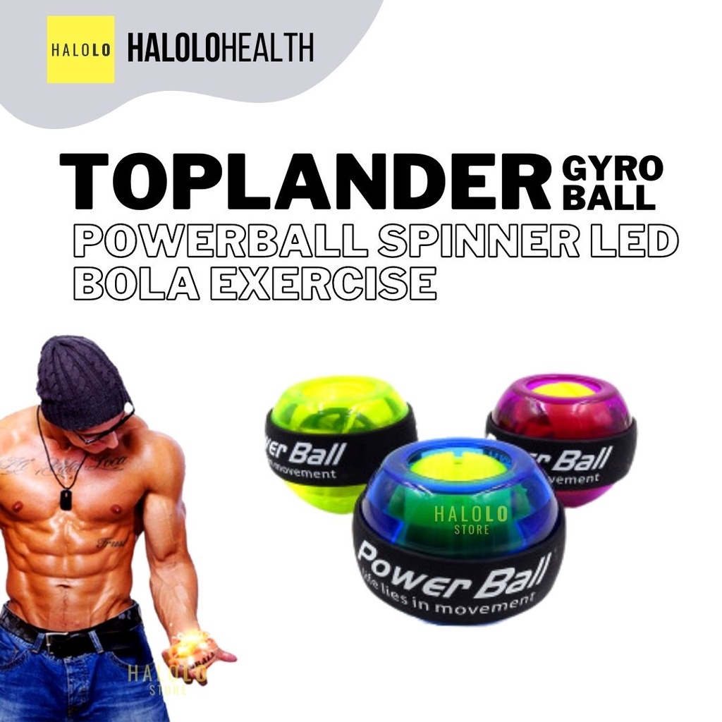 Jual TOPLANDER Powerball Bola Exercise Gyro Spinner LED | Shopee Indonesia