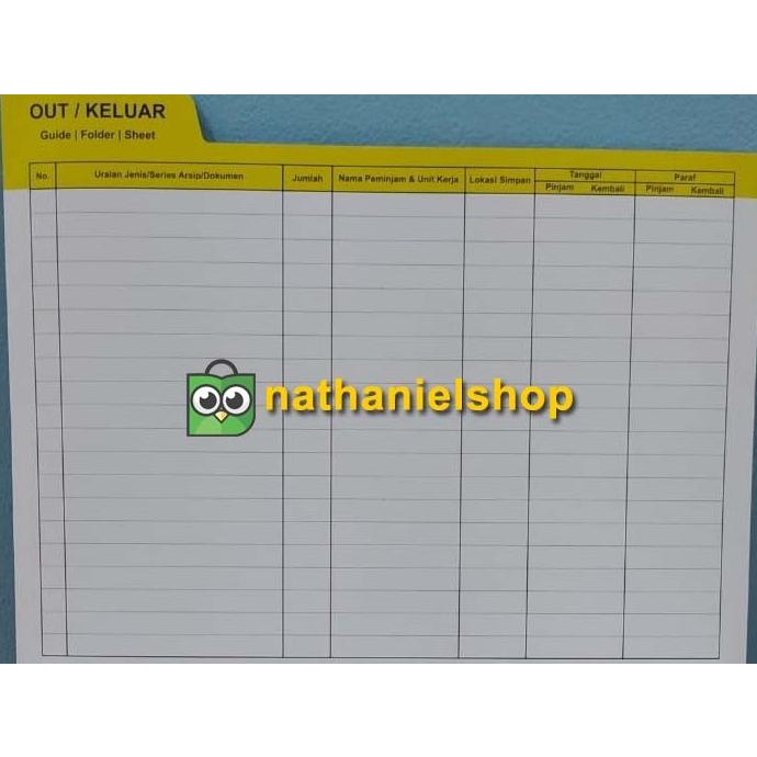 Jual [[COD]] Out Indikator (Out Guide/Out Sheet) Arsip/Dokumen Isi 15 ...