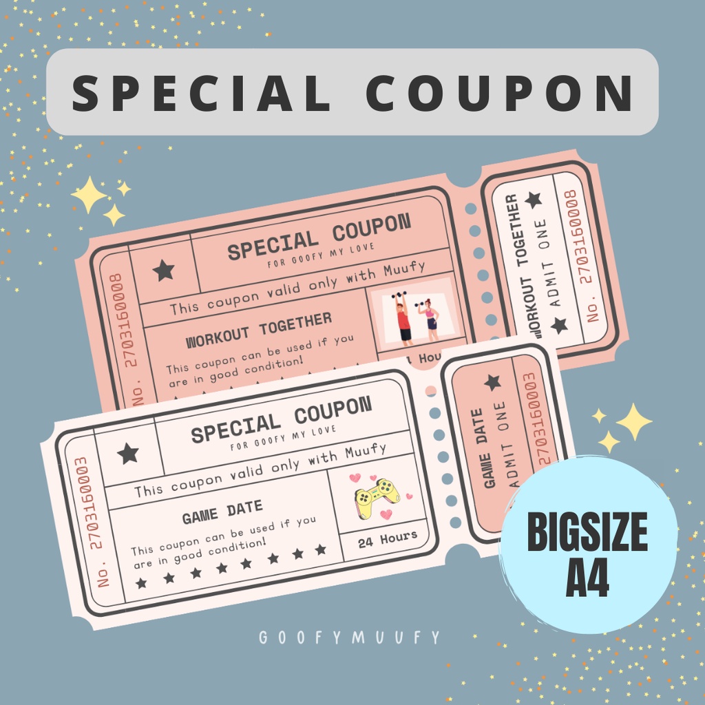 Jual [goofymuufy] Custom Love Coupon BIG SIZE! / Ticket Custom / Kupon ...