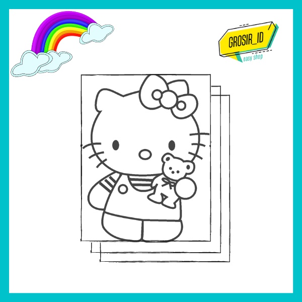 Jual Gambar Sketsa Mewarnai Hello Kitty / Seketsa Lukis / Drawing ...
