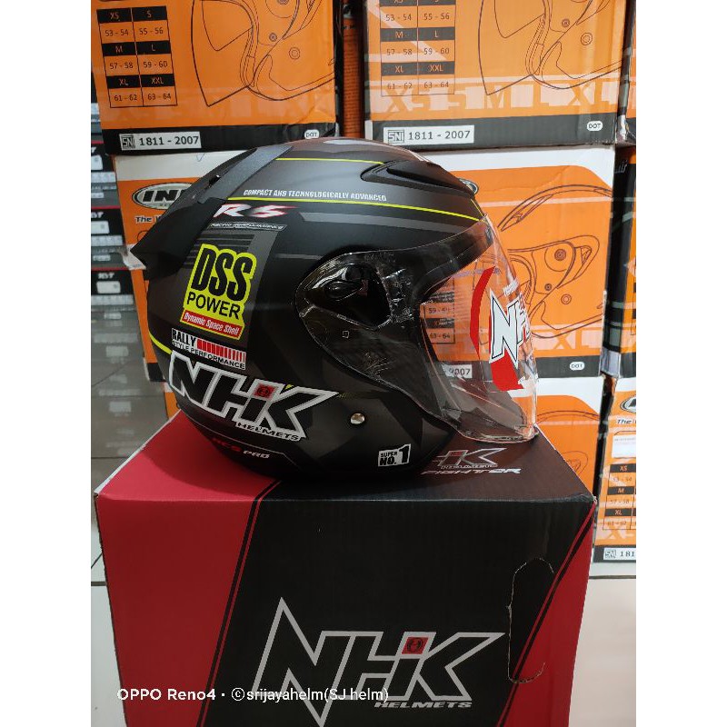 Jual HELM NHK R6 RALLY BLAK DOF/YELOW ORIGINAL PRODUK | Shopee Indonesia