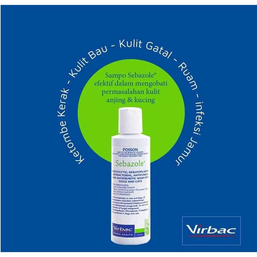 Jual Virbac Sebazole Shampoo Untuk Kucing & Anjing Sachet 250ml ...