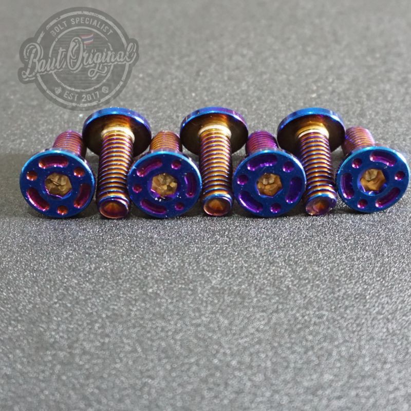 Jual baut disc disk cakram probolt stainless new model ulir bintik blue drat 12 honda yamaha ...