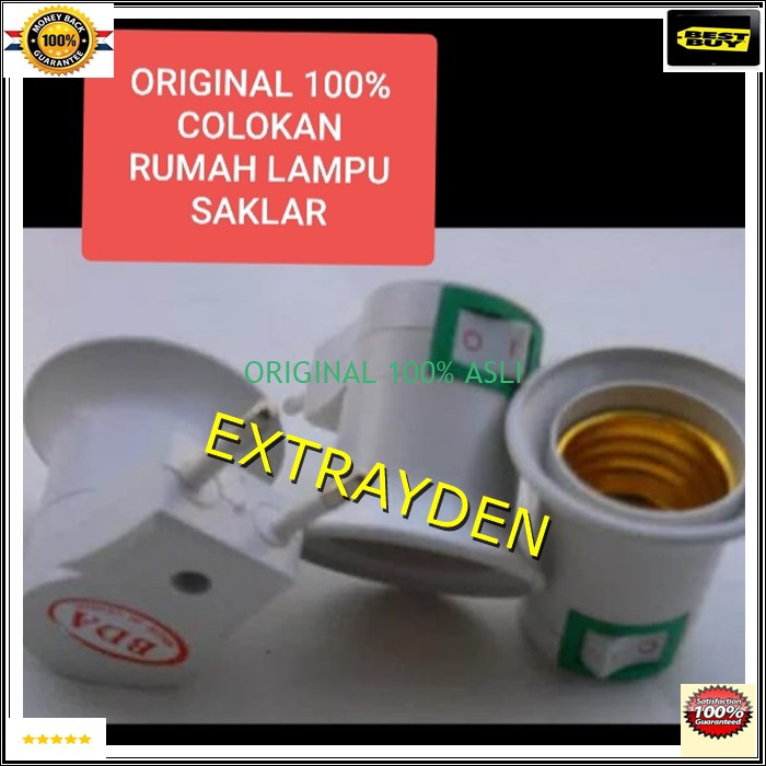 Jual original rumah lampu saklar colok FITING kepiting tidur bohlam led ...