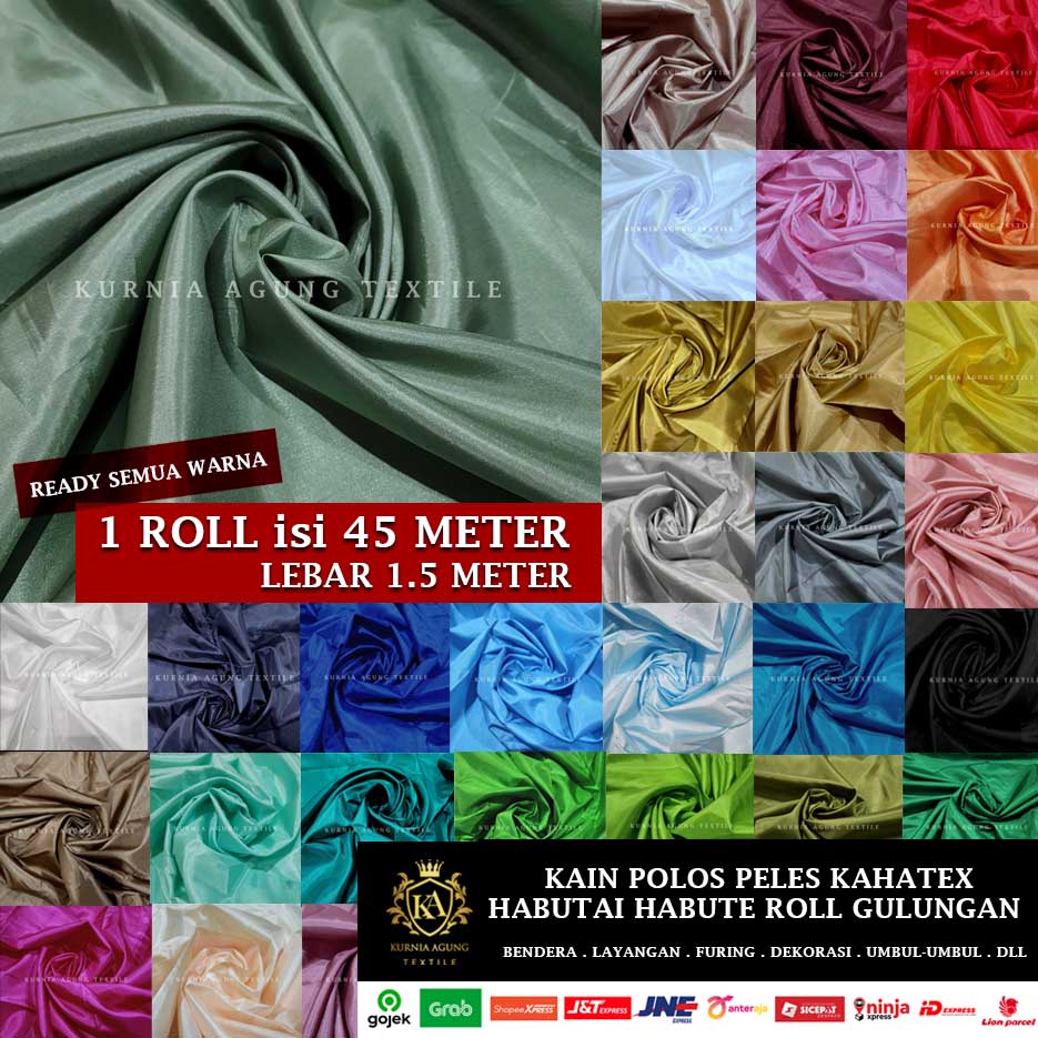 Jual Kain 1 Roll Bendera Polos Murah Grosir Kain Peles Kahatex Gulungan ...