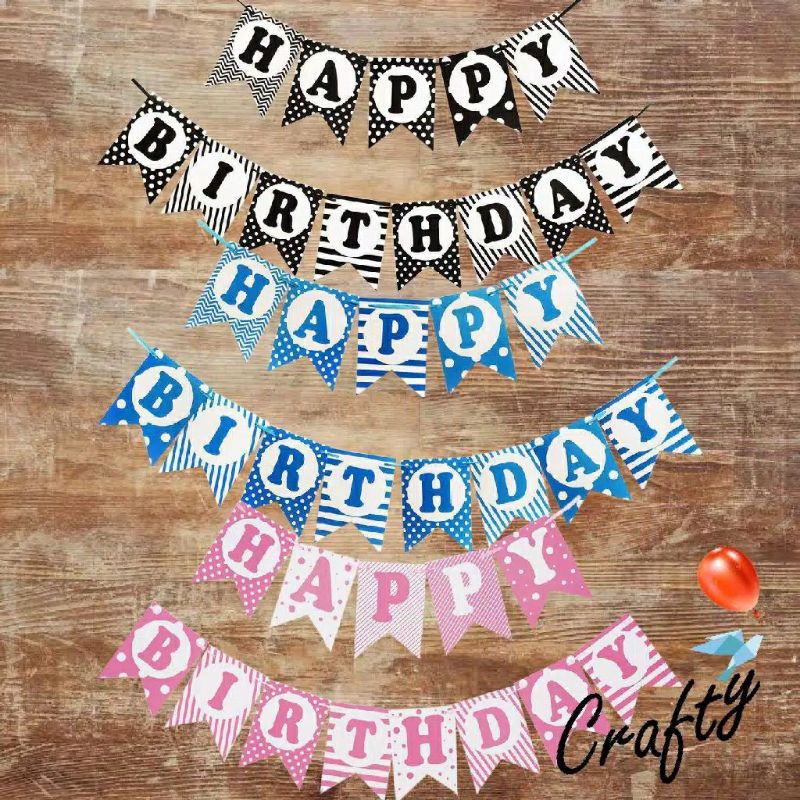 Jual BANNER ULTAH SEGI LIMA DAN SEGI TIGA / BANNER HAPPY BIRTHDAY ...