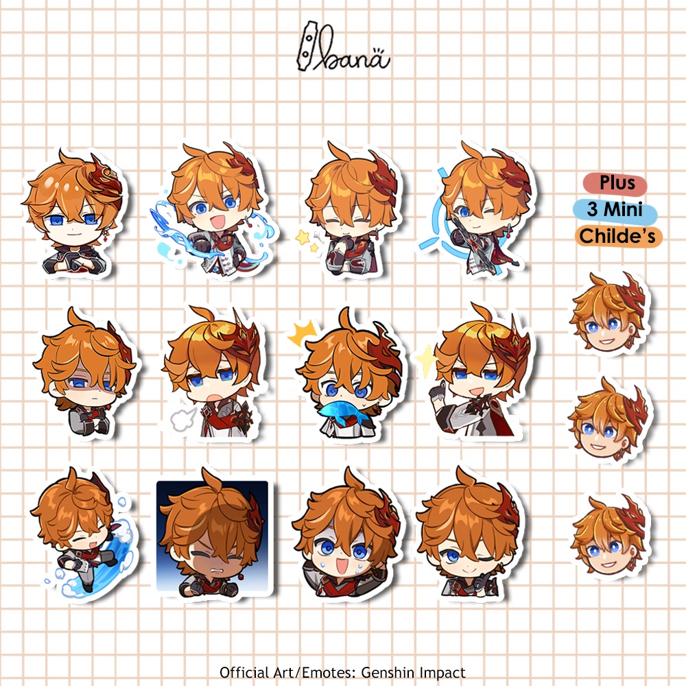 Jual Stiker Genshin Impact CHILDE SATU PAKET Sticker Vinyl Waterproof ...