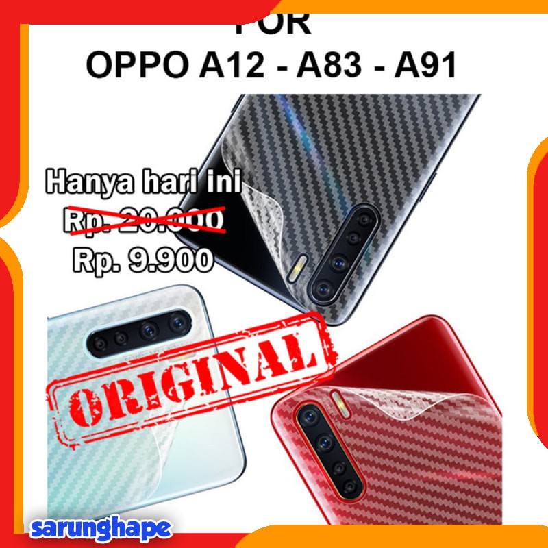 Jual Oppo A12 2020 - Antigores Belakang Carbon Back Skin Garskin ...