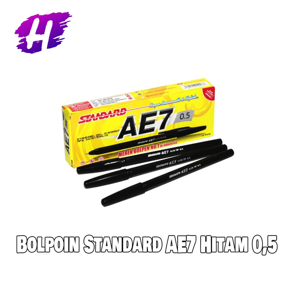 Jual Pulpen Standard AE7 HITAM 1 pcs | Shopee Indonesia