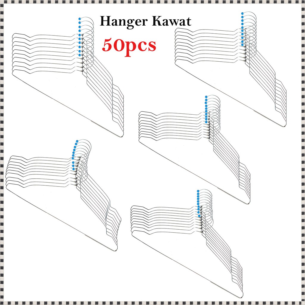 Jual Hanger Gantungan Baju Kawat 50pcs / Henger Kastok Gastok Kawat ...