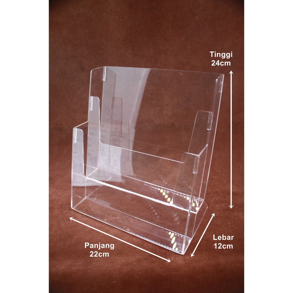Jual Acrylic tempat brosur A4 2 susun | Shopee Indonesia