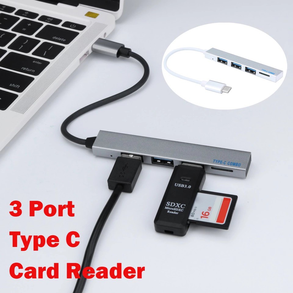 Jual Type C To 4 Usb Hub Expander Ultra Thin Mini Portable 4 Port Usb 3