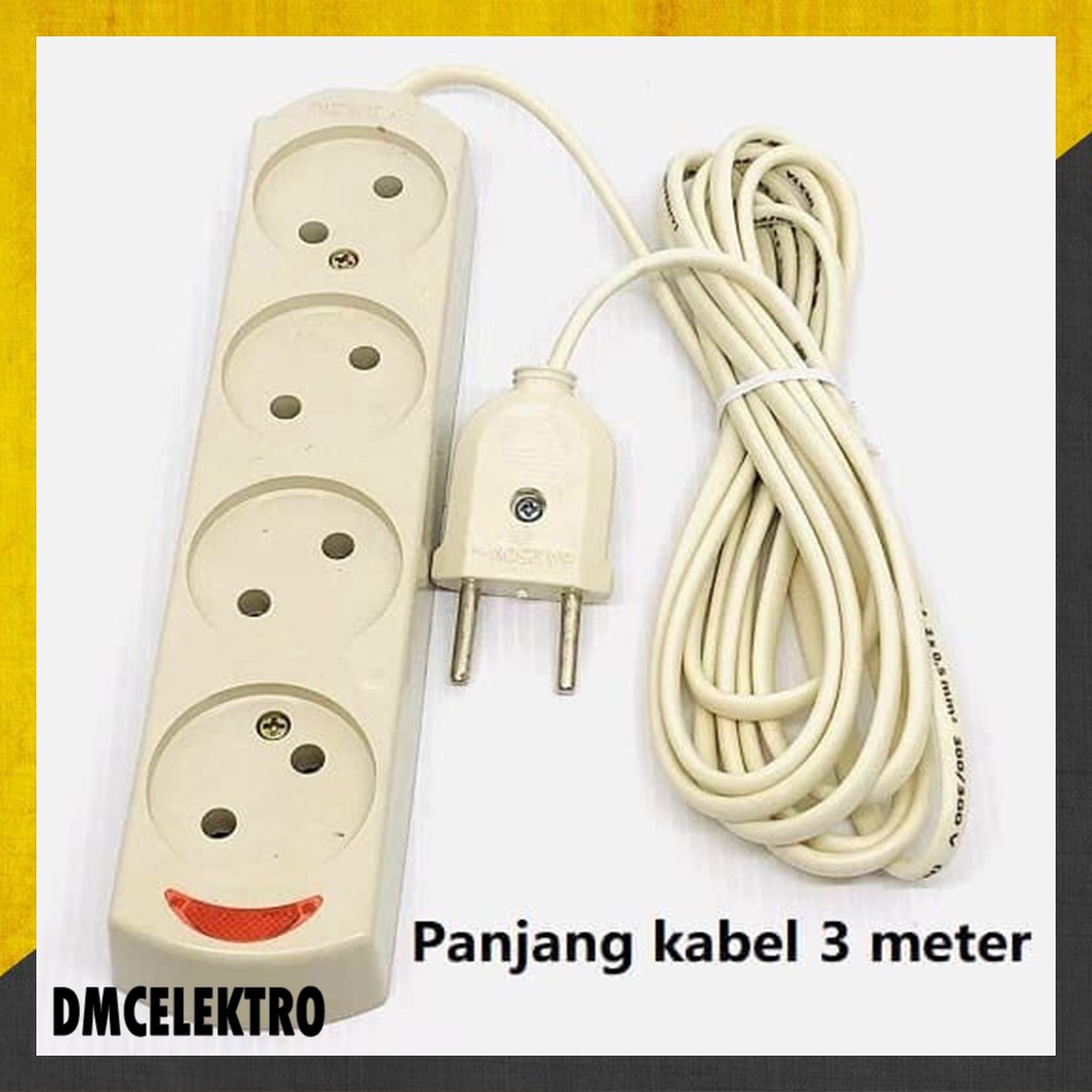 Jual Stop Kontak 4 Lubang Colokan Cok Listrik + Kabel terminal Sunfree 3 Meter | Shopee Indonesia