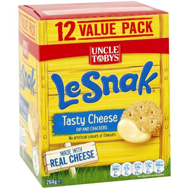 Jual LE SNAK UNCLE TOBYS Tasty Cheese Dip And Crackers Isi 12 Value ...