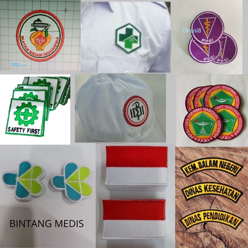 Jual Logo Satuan Bordir Nama / Bordir Custom / Bordir Logo Kesehatan ...
