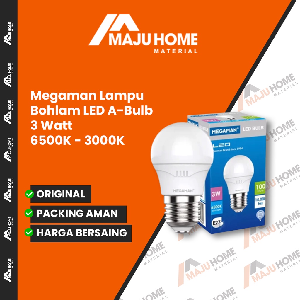 Jual Megaman Lampu Bohlam LED A-Bulb 3 Watt 3000K Kuning - 6500K Putih | Shopee Indonesia