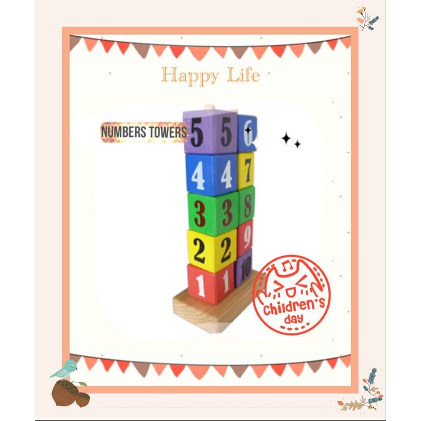 Jual Mainan Edukatif / Edukasi Anak - Puzzle Balok Kayu - Menara Angka ...
